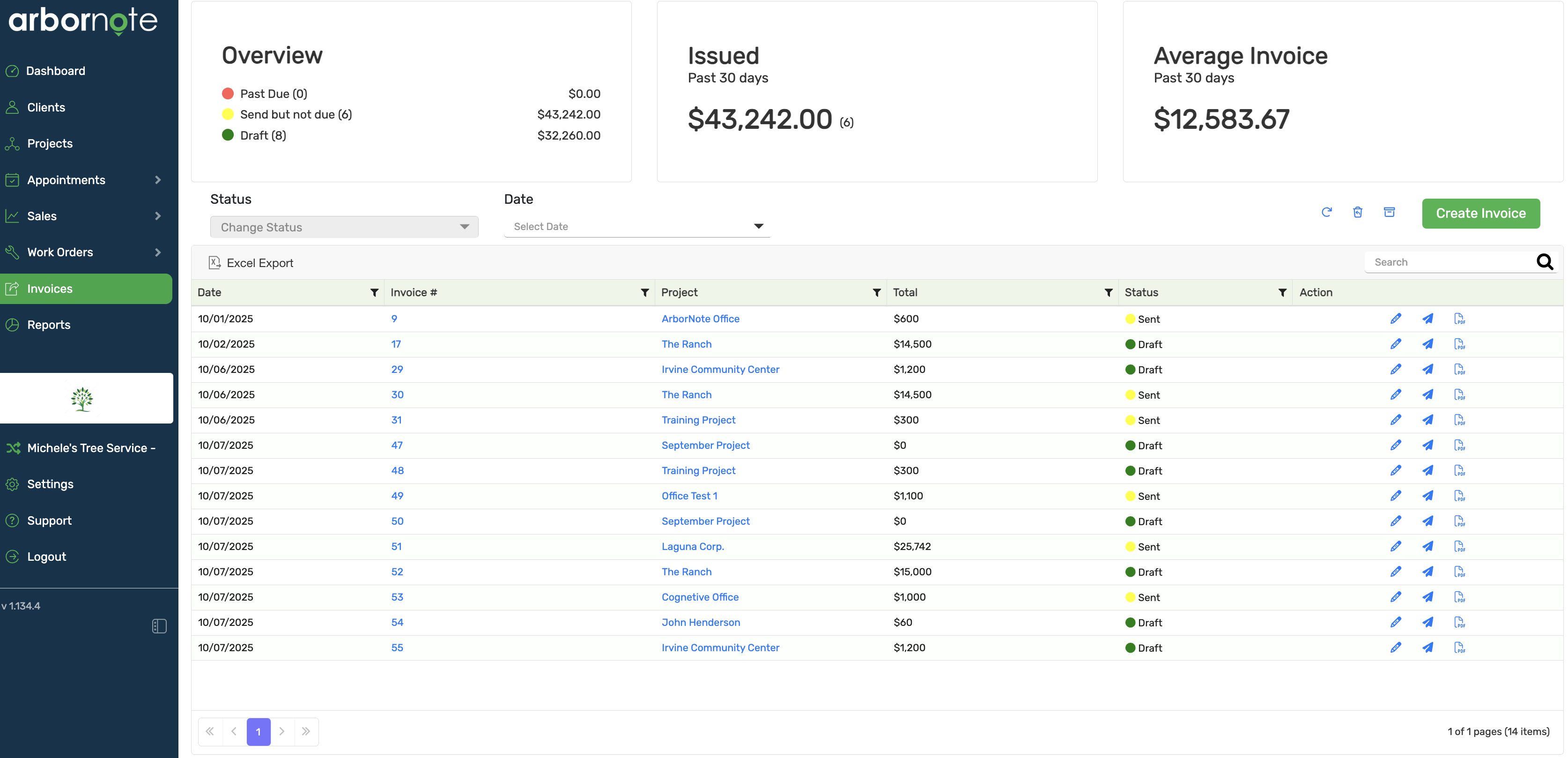 Creating an Invoice – Arbornote